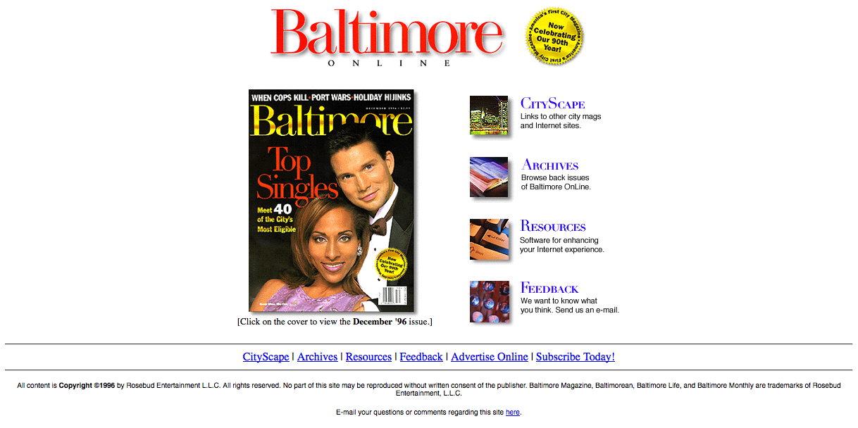 Then and Now: Baltimore magazine’s website - Baltimore Magazine
